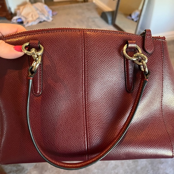 Bags | Coach Small Handbag Wine Color | Poshmark